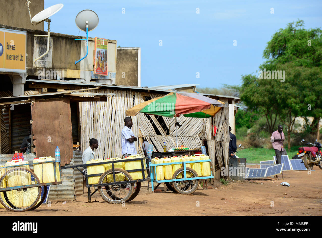 UGANDA, Karamoja, Kotido, Karamojong pastoral tribe, jerry cans for ...