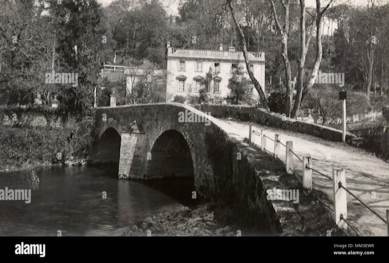Manor and Bridge. Iford. 1930 Stock Photo - Alamy