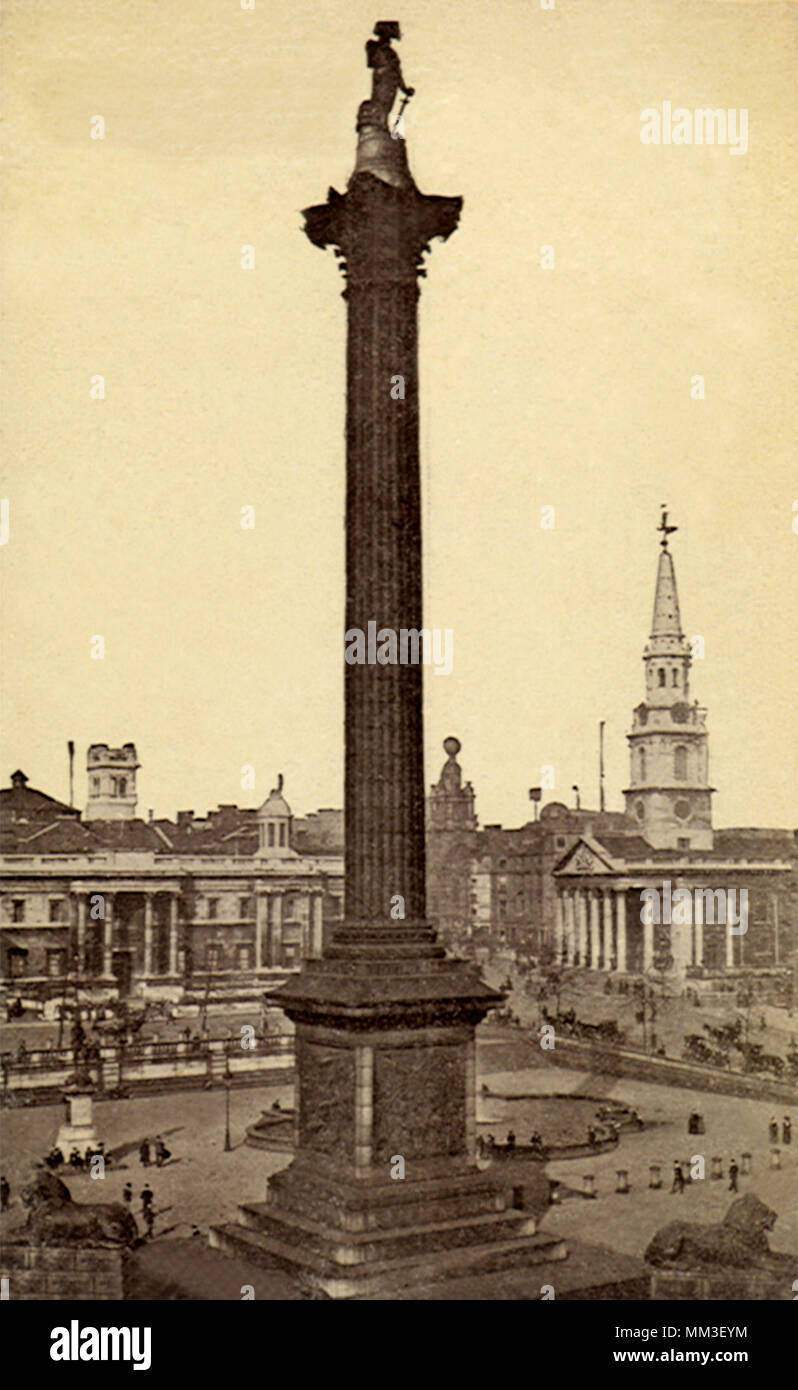 Nelson Column at Square. London. 1930 Stock Photo - Alamy