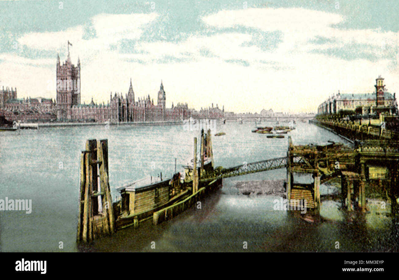 River Thames. London. 1904 Stock Photo - Alamy
