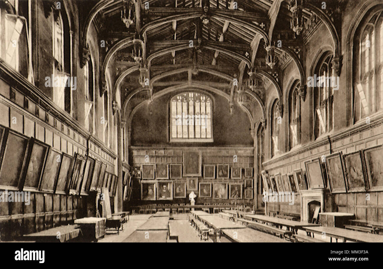 Christ Church Dining Hall. Oxford. 1910 Stock Photo - Alamy