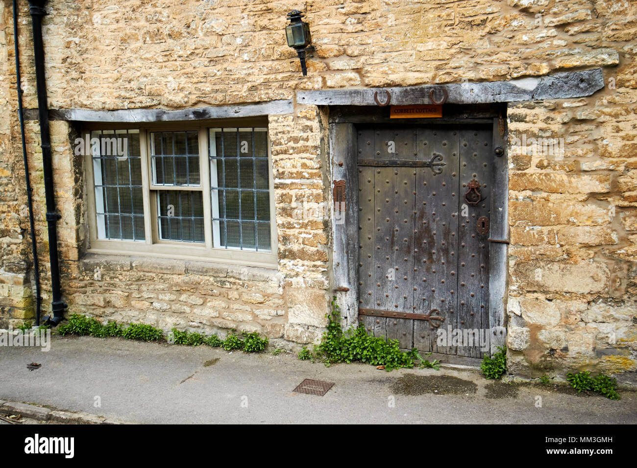old historic stone built corbett cottage with timber leaded casement ...