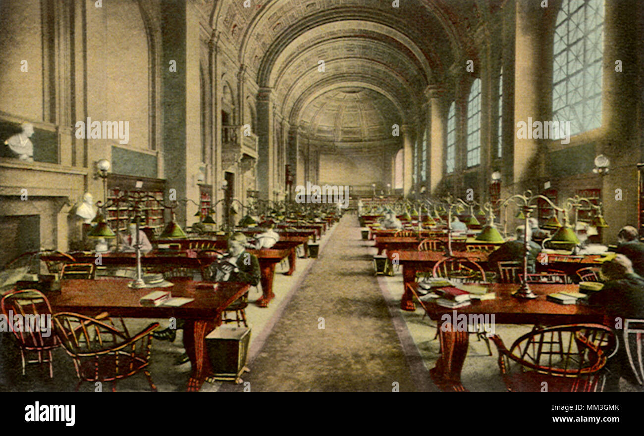 Bates' Hall at Public Library. Boston. 1912 Stock Photo - Alamy