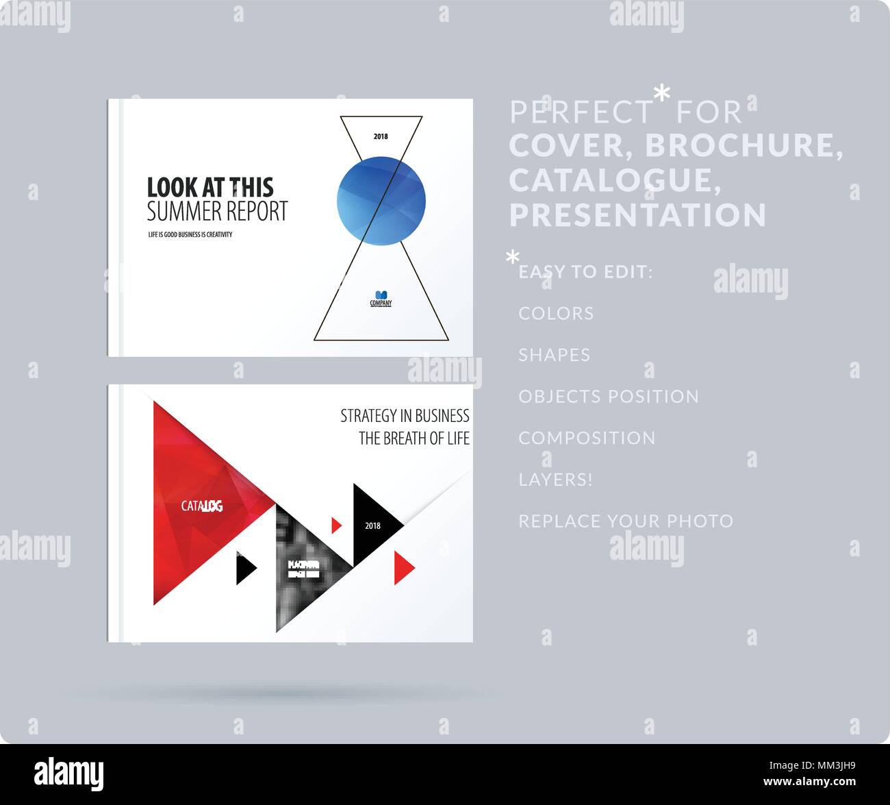 Triangular design presentation template with colourful triangles ...