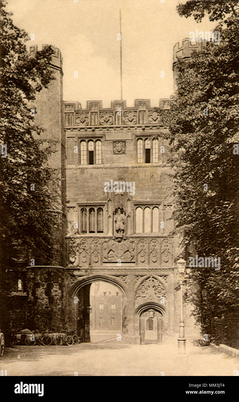 Trinity College Gateway. Cambridge. 1910 Stock Photo - Alamy