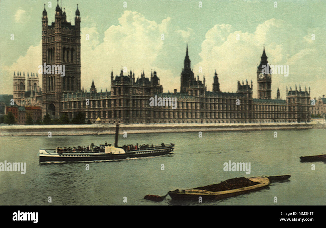 Houses of Parliament. London. 1910 Stock Photo - Alamy