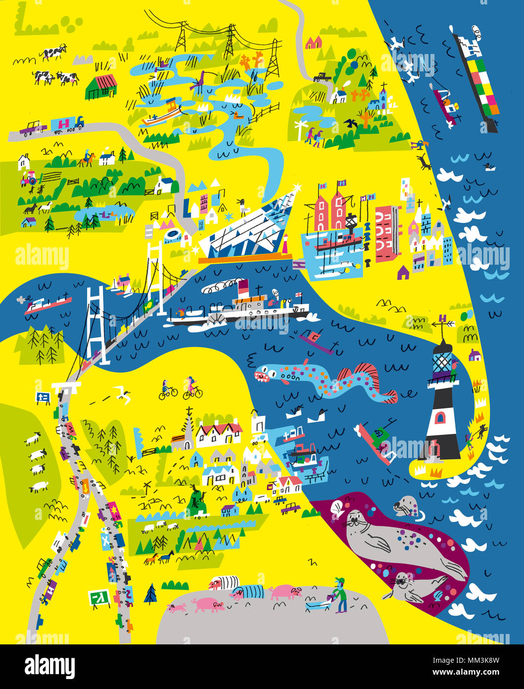 Coastline map hi-res stock photography and images - Alamy