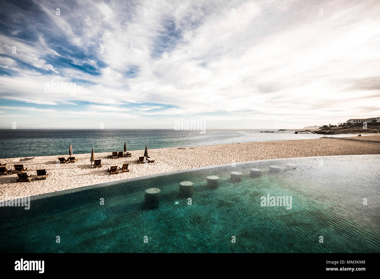 Landscape at sunset on the beaches of Baja California Sur in northern ...