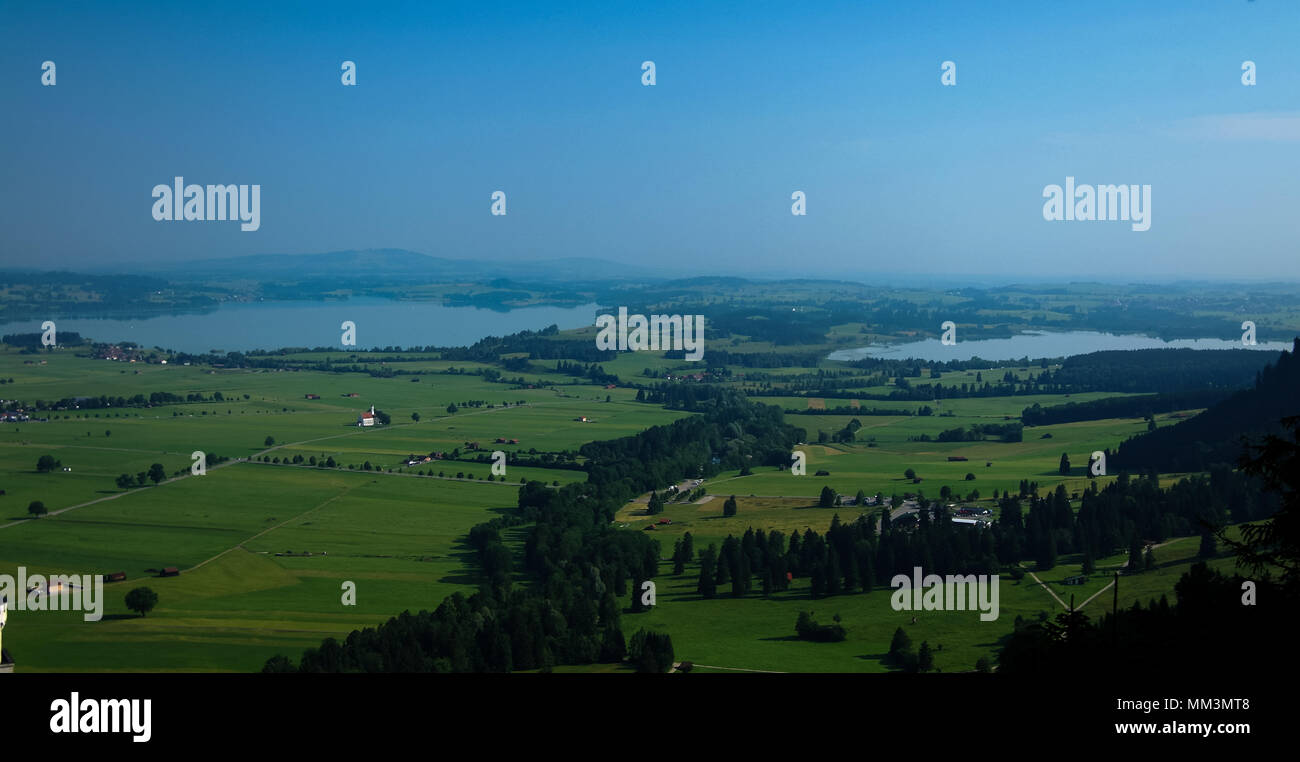 Panorama of Forggensee and Bannwaldsee, Schwangau, Bayern Germany Stock ...