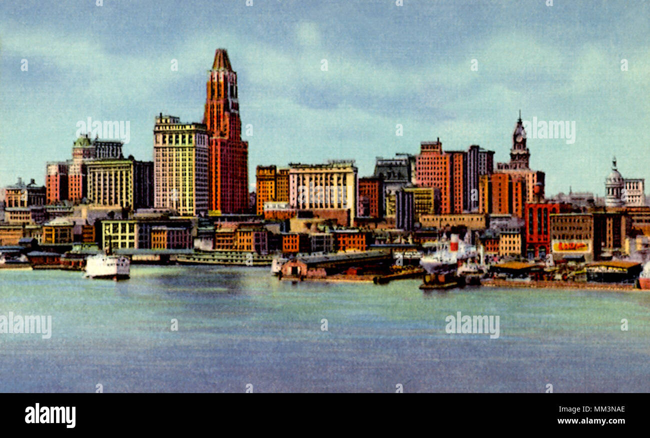Skyline from Federal Hill. Baltimore. 1940 Stock Photo - Alamy
