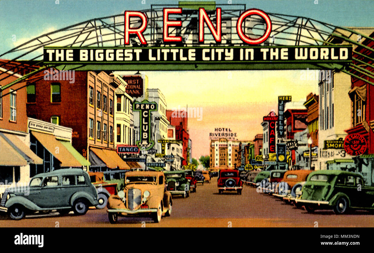 Virginia Street Looking South. Reno. 1935 Stock Photo - Alamy