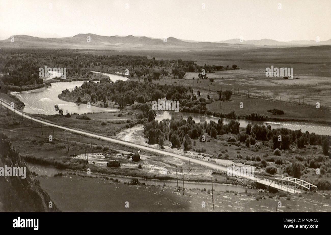 Missouri River Headwaters. Three Forks. 1940 Stock Photo - Alamy