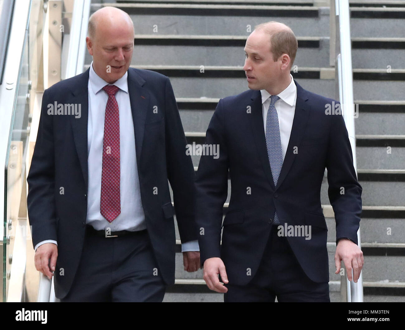 The Duke of Cambridge (right) with Transport Secretary Chris Grayling ...