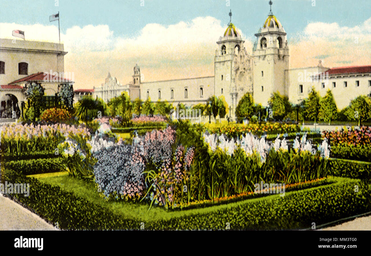 Gardens at Balboa Park. San Diego. 1920 Stock Photo - Alamy
