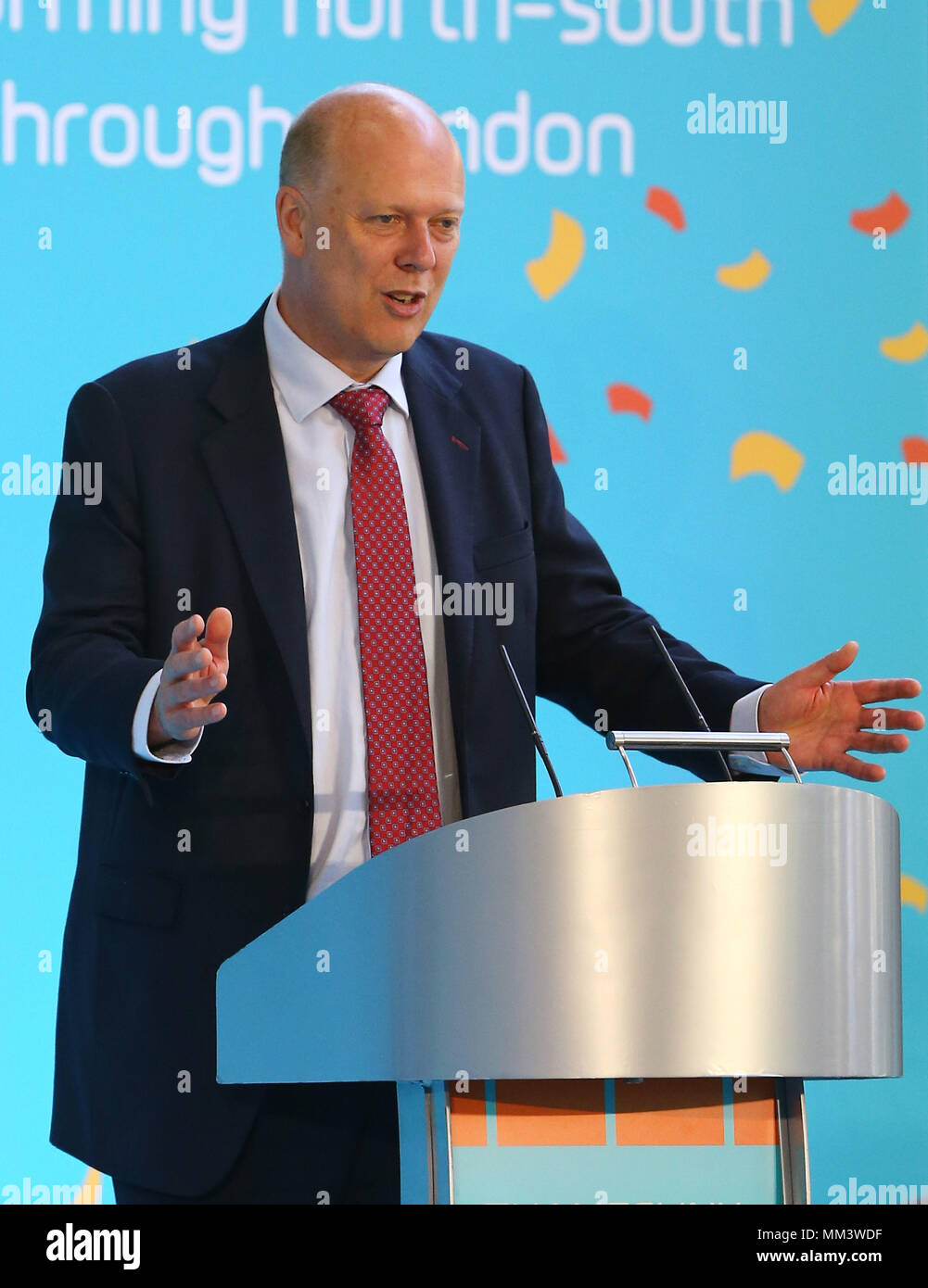 Transport Secretary Chris Grayling speaking at the opening of London ...