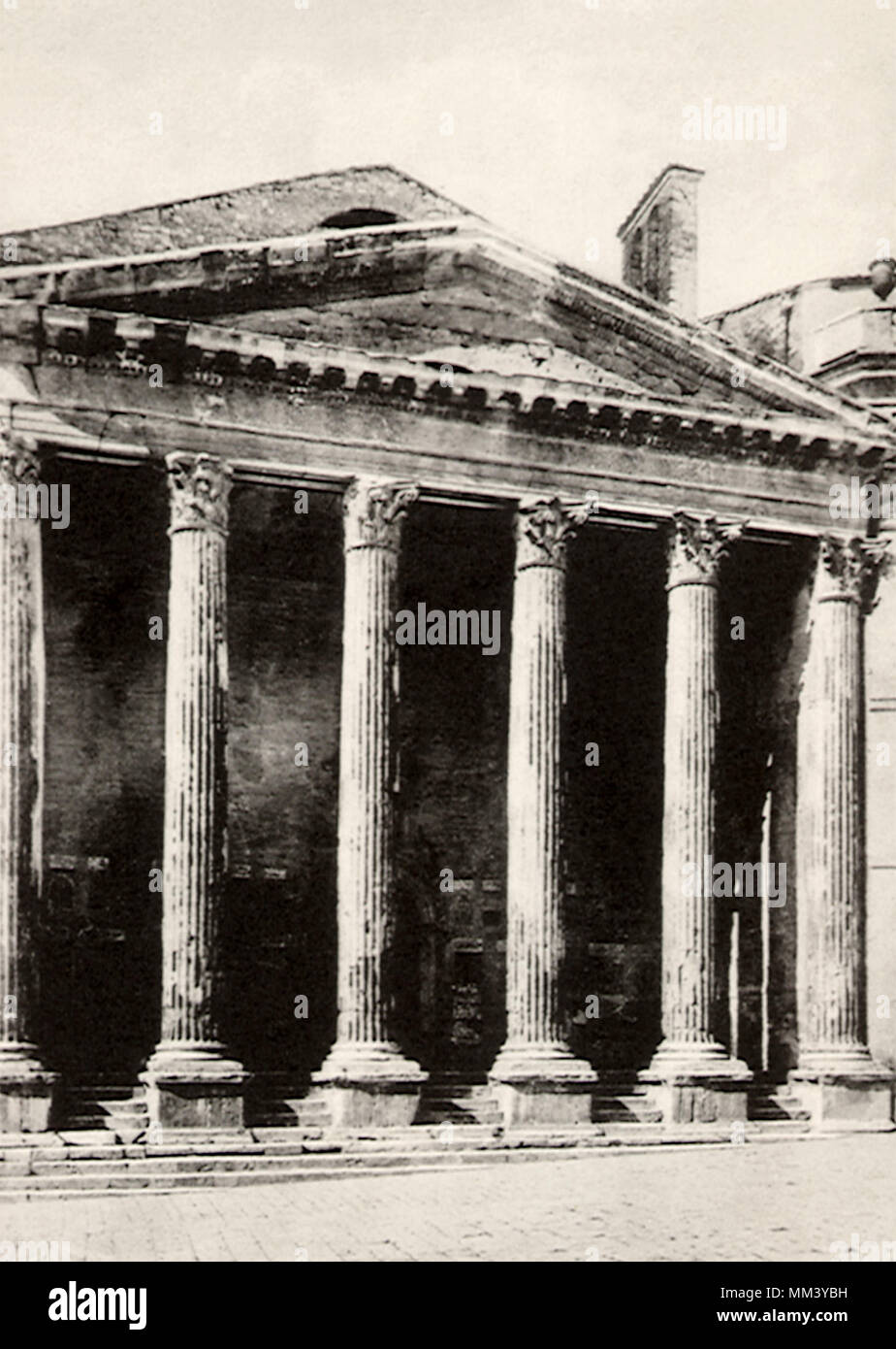 Minerva Temple. Assisi. 1930 Stock Photo - Alamy
