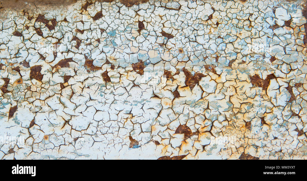 Heavy erosion metal texture faded blue color, abstract grunge ...