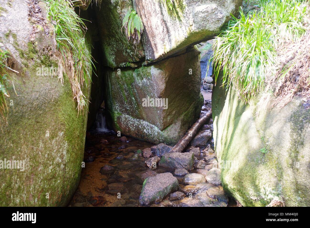 Natural Stone Tunnel Entrance to the Burn O' Vat Glacial Pothole. Muir ...