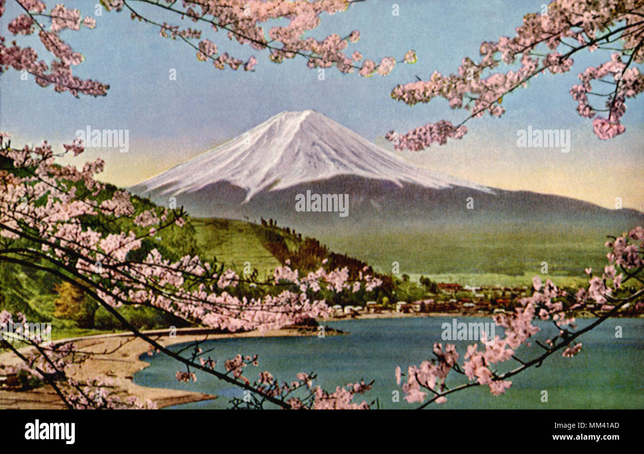 View of Mount Fiji. Lake Kawaguchi. 1930 Stock Photo - Alamy