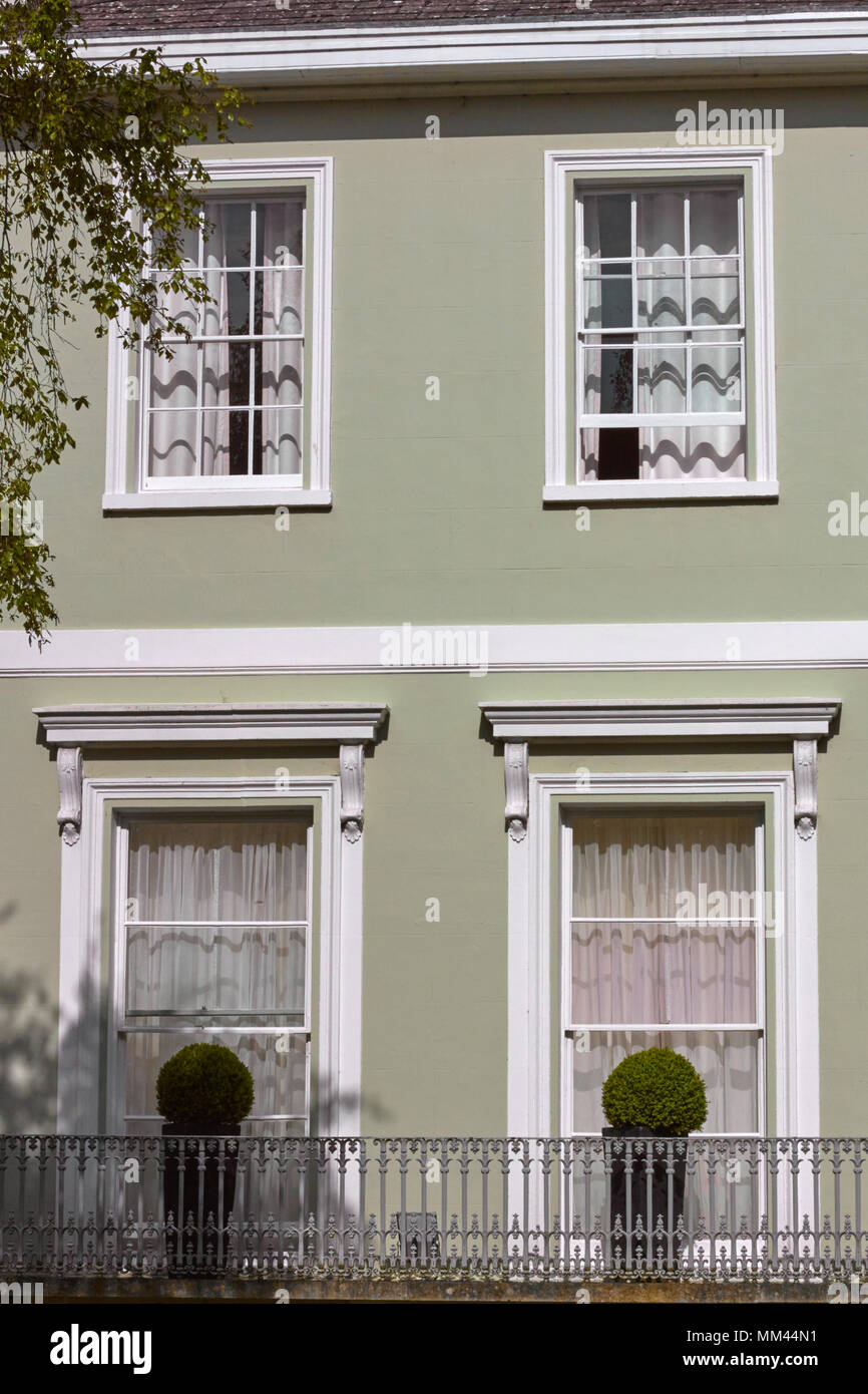 Exterior of a regency style building in the Pittville district of ...