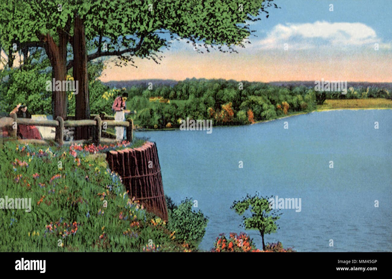 View of Michigan State Park. Adrian. 1940 Stock Photo - Alamy