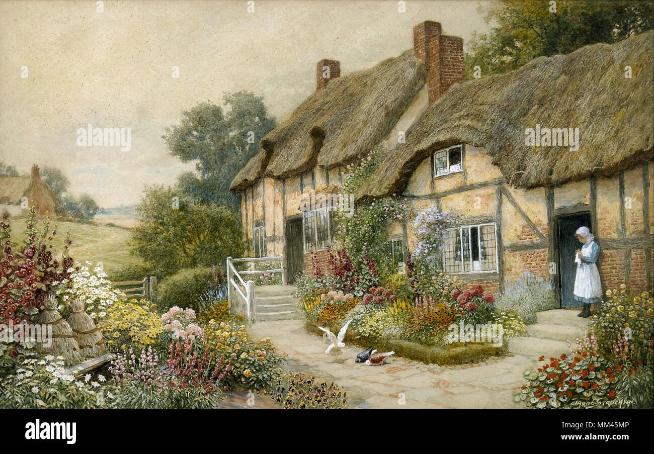 Thatched cottage girl hi-res stock photography and images - Alamy