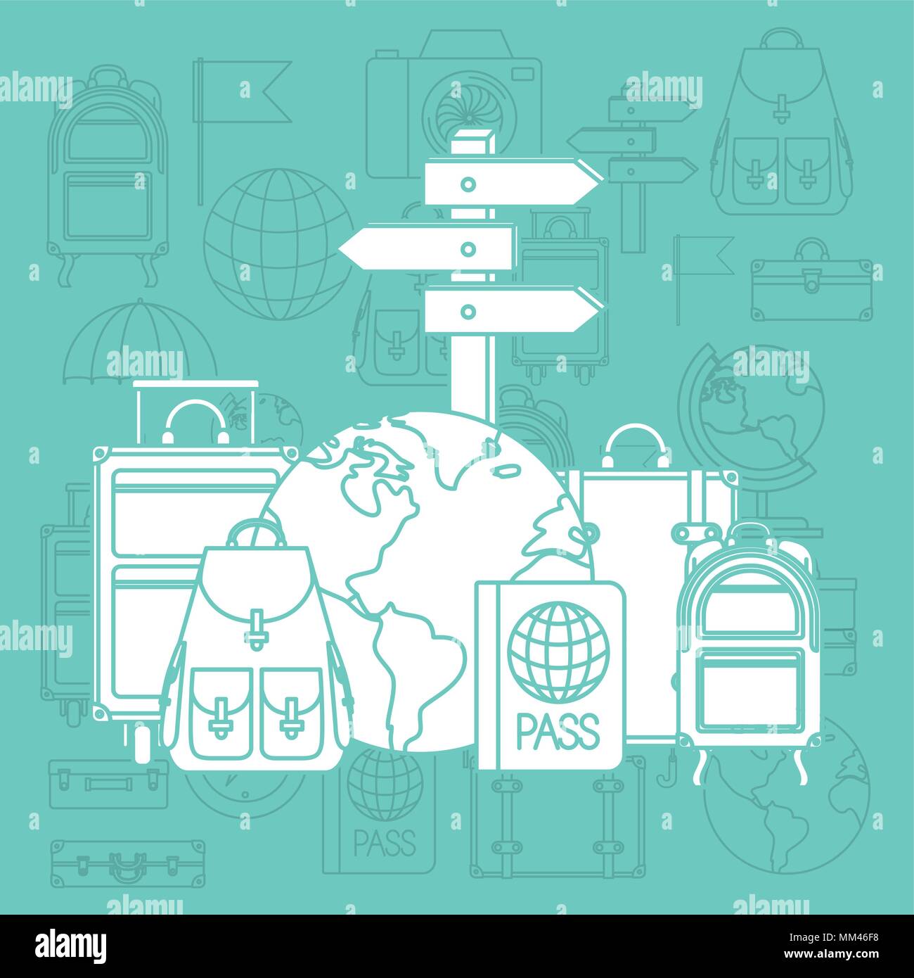 travel around the world set icons Stock Vector Image & Art - Alamy