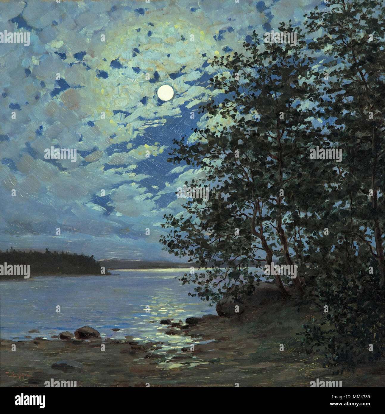 Moonlight Painting Xix Century High Resolution Stock Photography and ...