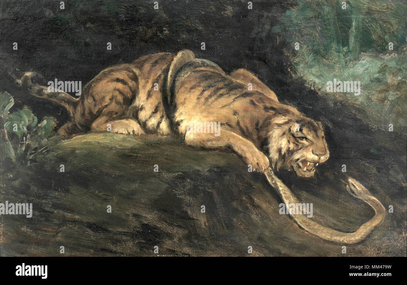 Surand Gustave - Tiger and Snake Stock Photo - Alamy