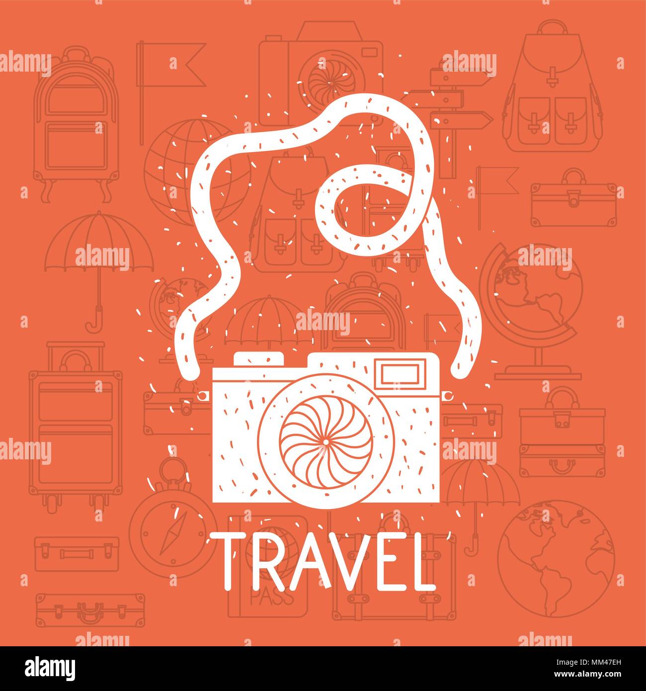 camera photographic with set travel icons Stock Vector Image & Art - Alamy