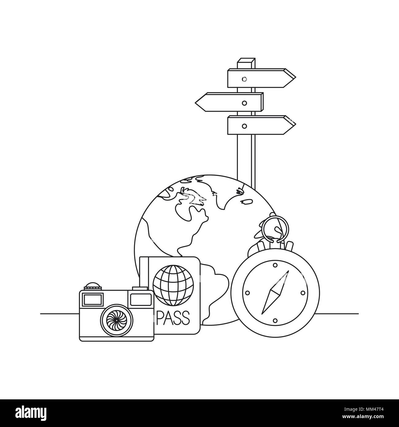 travel around the world set icons Stock Vector Image & Art - Alamy
