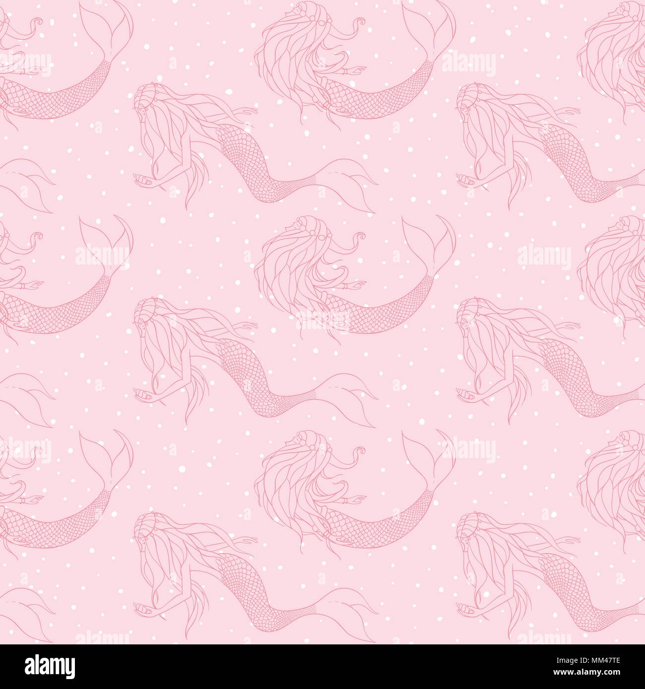 Cartoon pink mermaid Stock Vector Images - Alamy