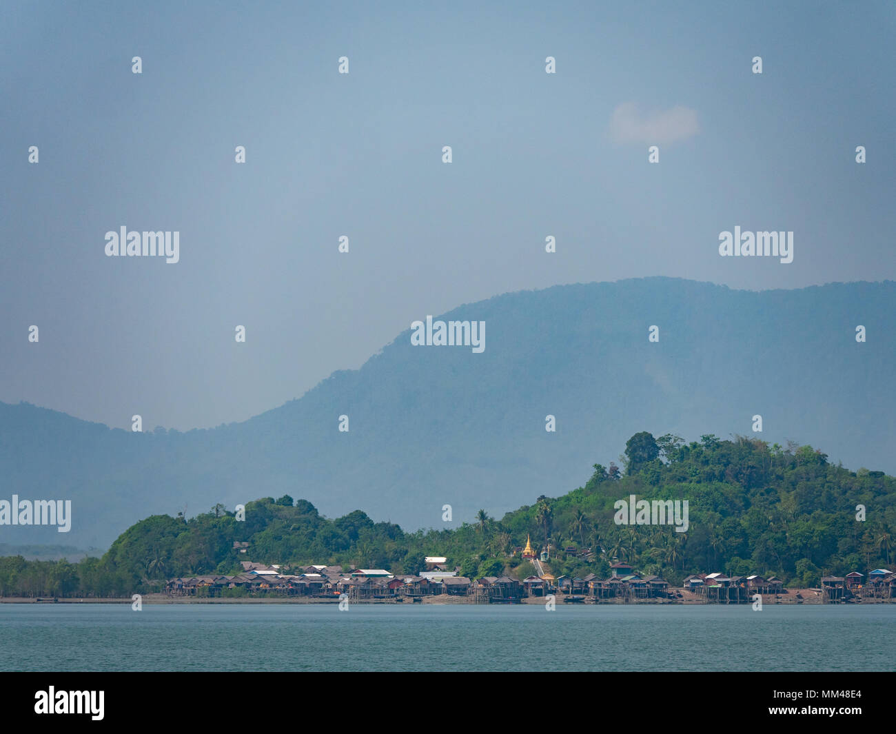 Village with traditional housing on Kadan Kyun, previously King Island ...