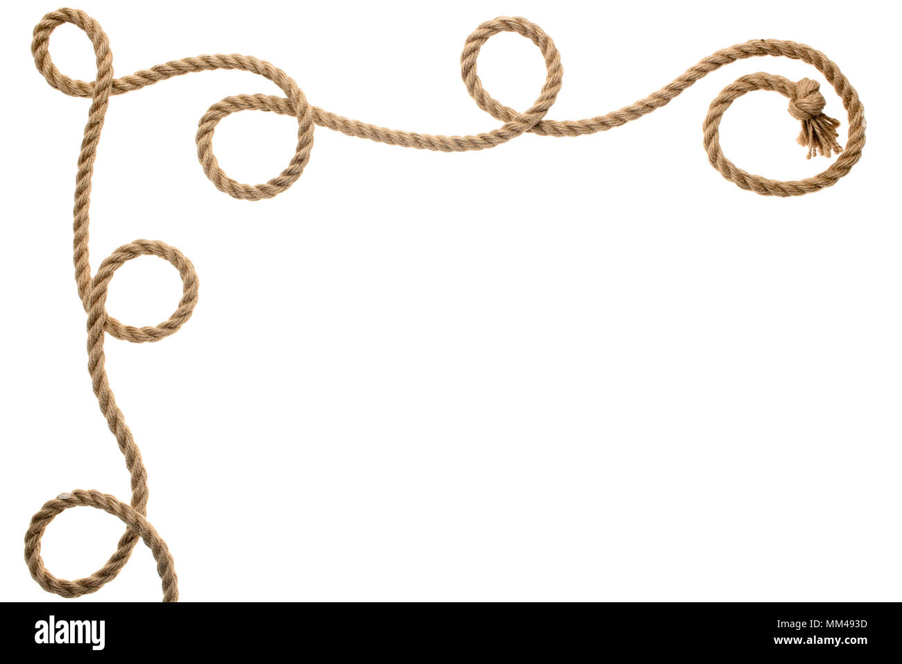 wavy rope with knot Stock Photo - Alamy