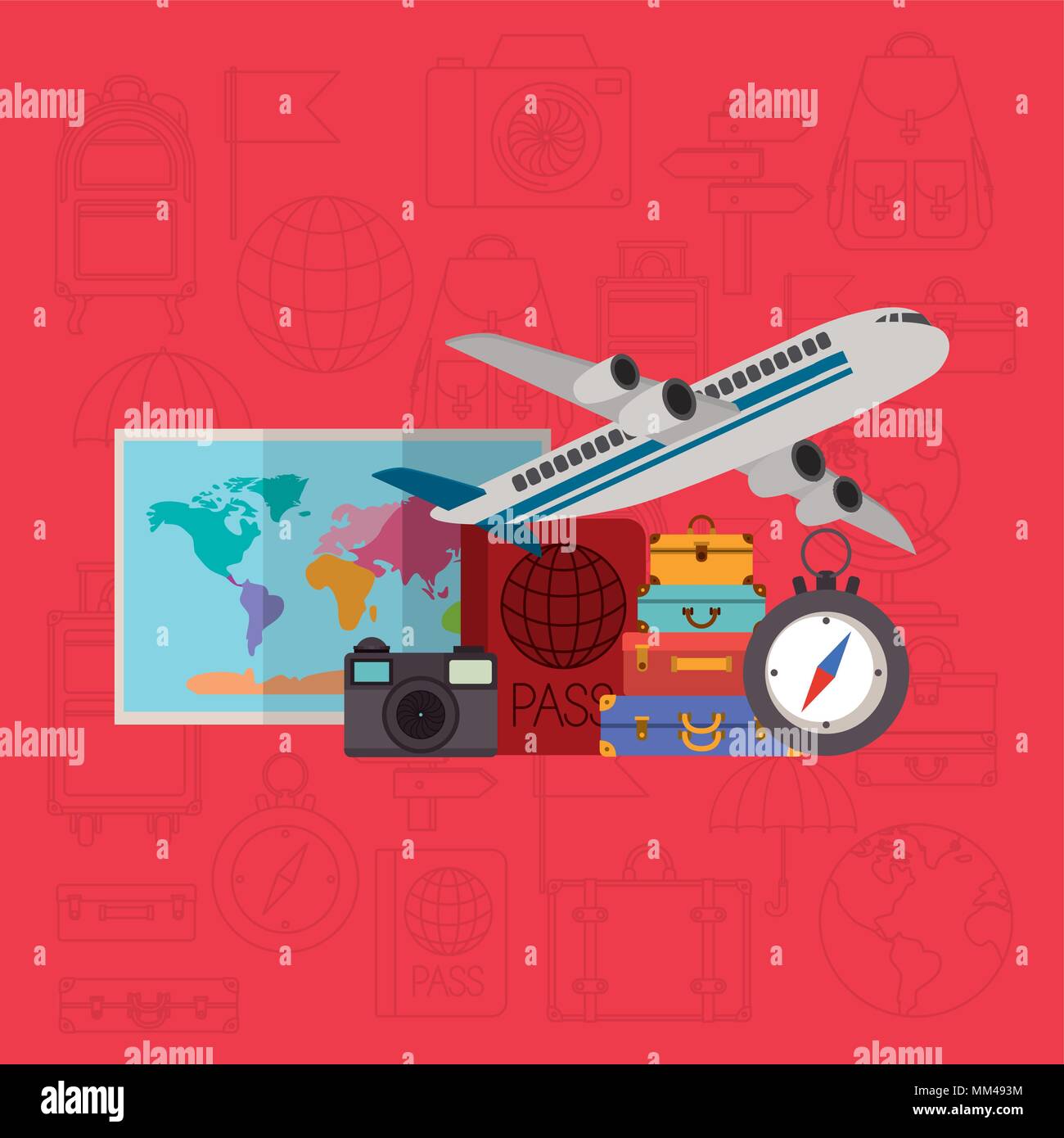 travel around the world set icons Stock Vector Image & Art - Alamy