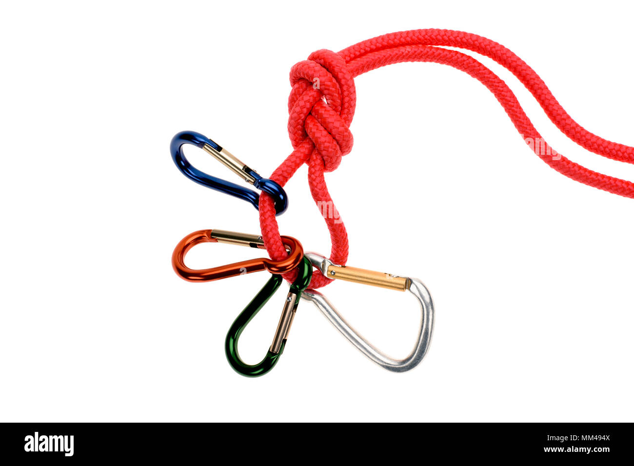 rope with carabiners Stock Photo - Alamy