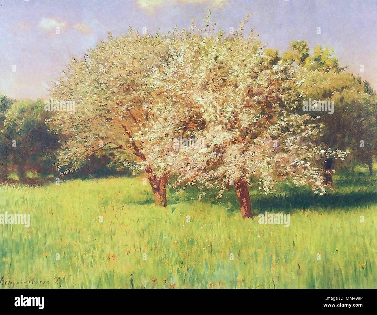 Szinyei Merse Pal - Blooming Apple Trees Stock Photo - Alamy