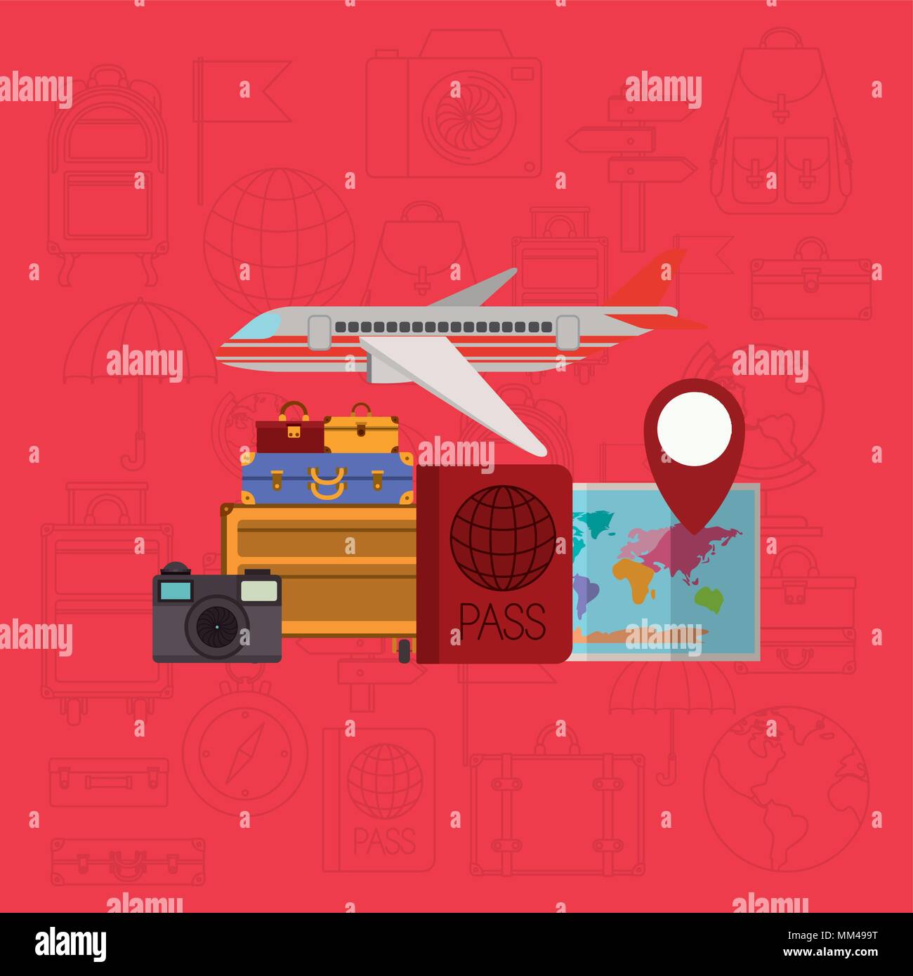 travel around the world set icons Stock Vector Image & Art - Alamy