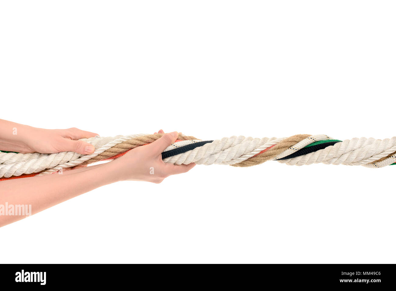 ropes in hands Stock Photo - Alamy