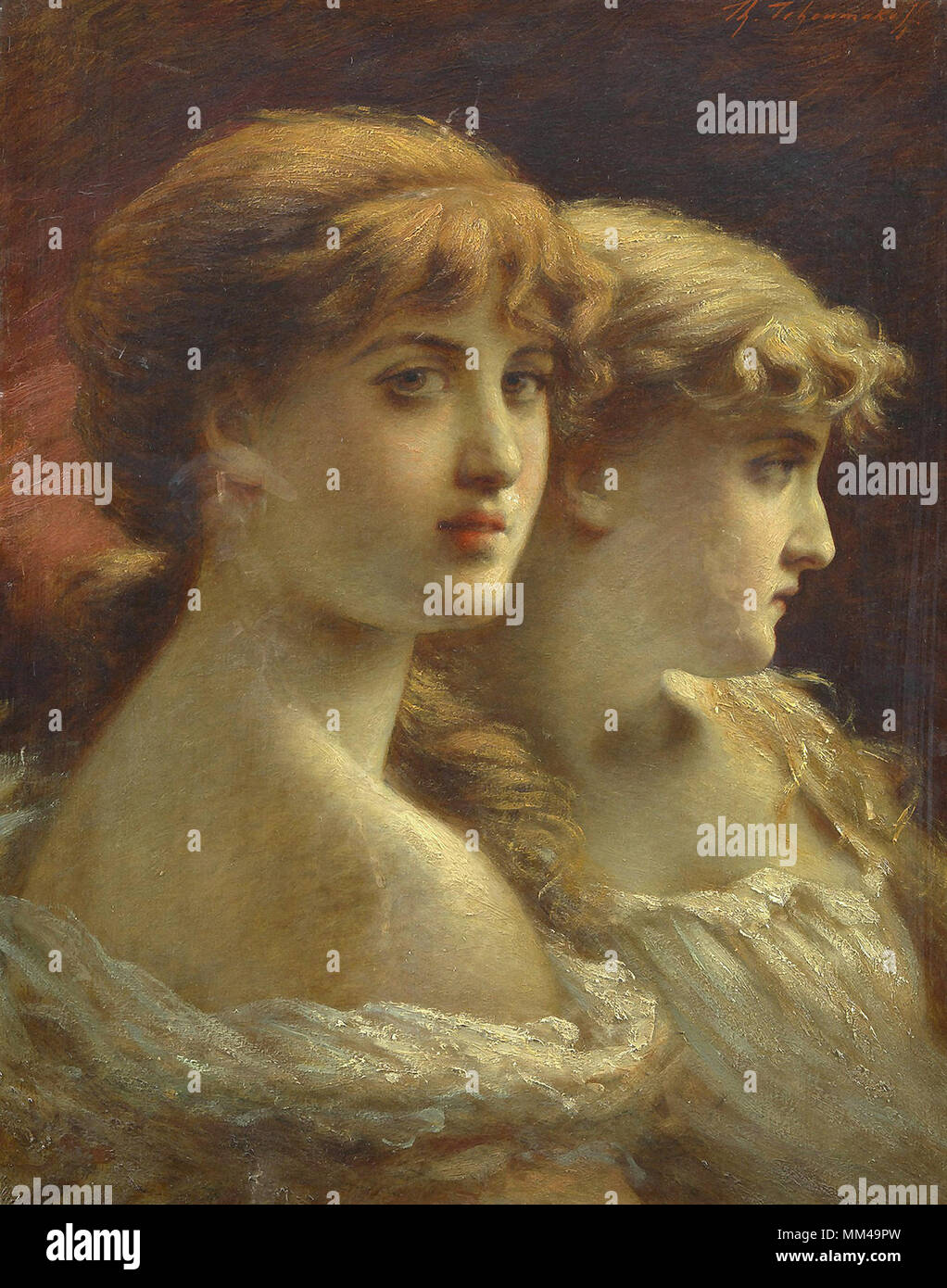 Tchoumakoff Fedor Petrovich - Two Sisters Stock Photo - Alamy