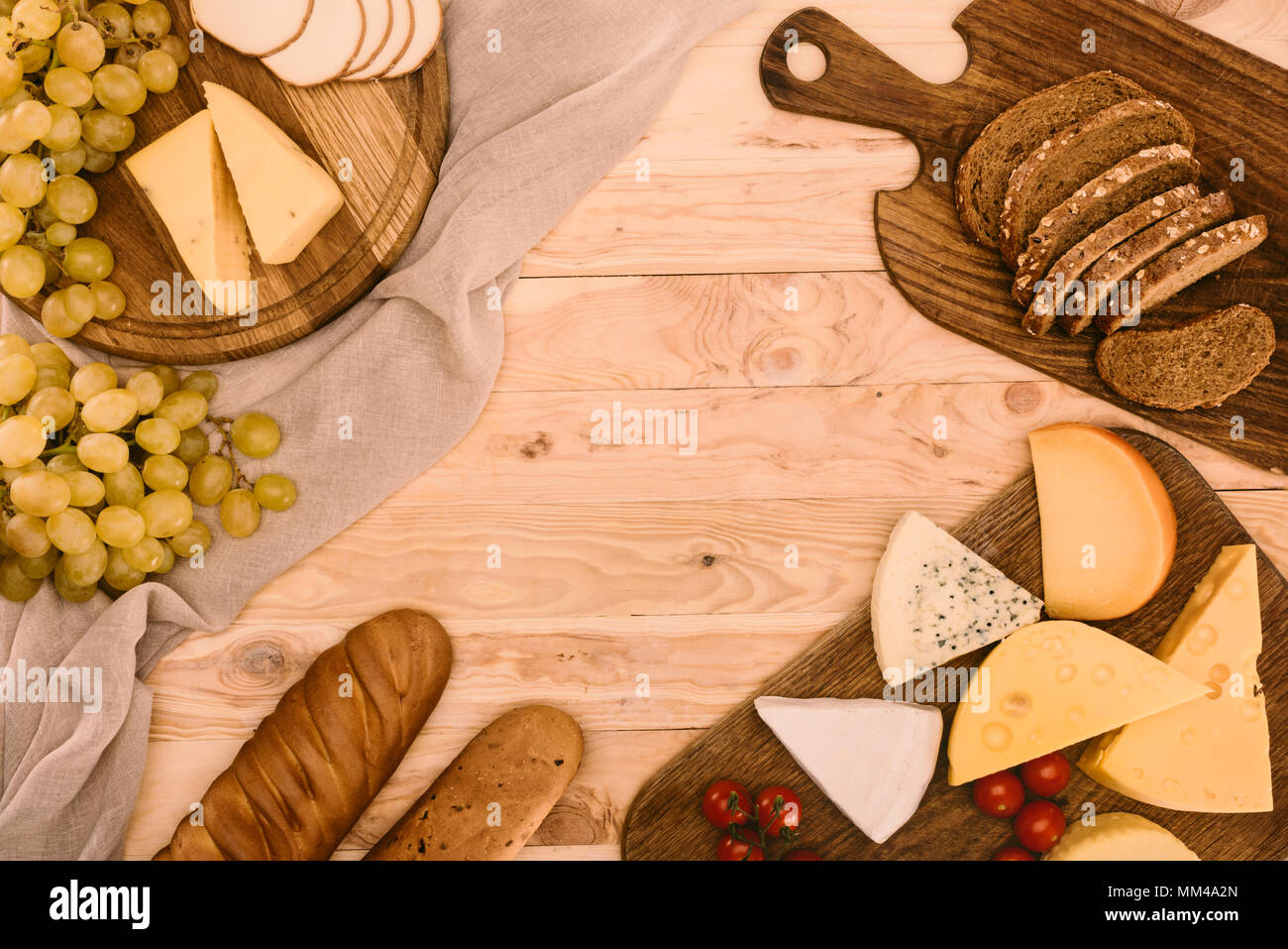 various ingredients on wooden tabletop Stock Photo - Alamy