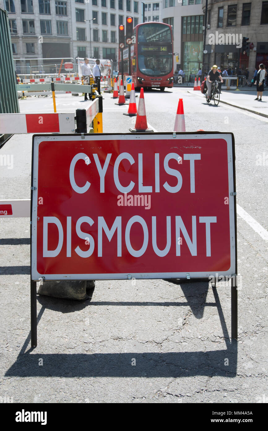 Cyclists cyclist dismount sign hi-res stock photography and images - Alamy