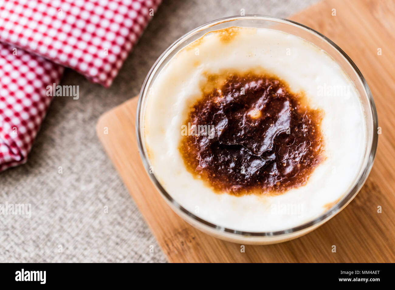 Turkish Rice Pudding Sutlac. traditional turkish dessert Stock Photo ...