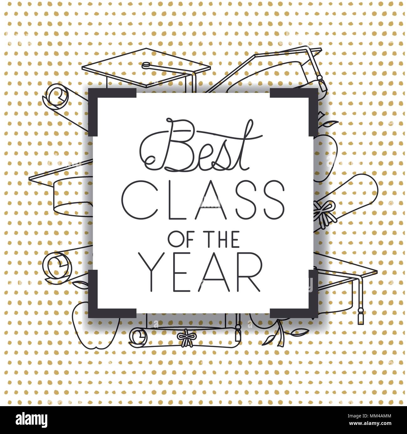 graduating lettering card with set icons Stock Vector Image & Art - Alamy