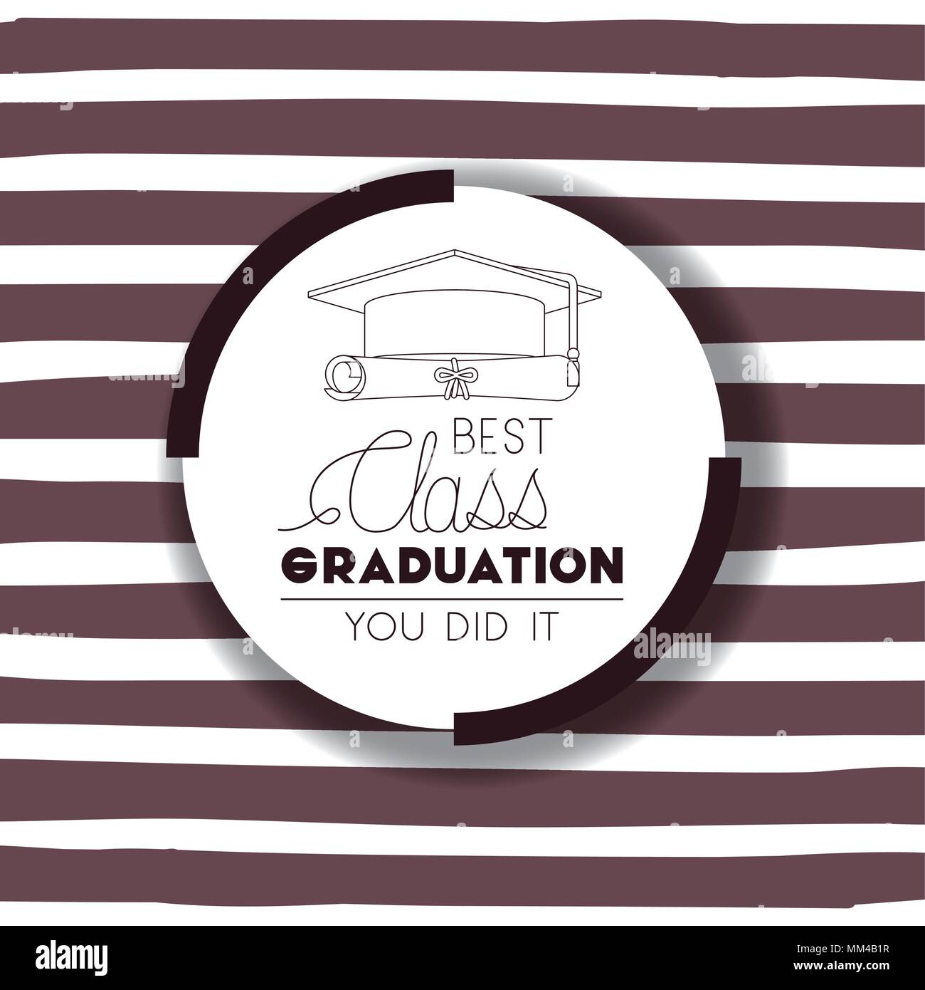 graduating lettering card with hat and diploma Stock Vector Image & Art ...