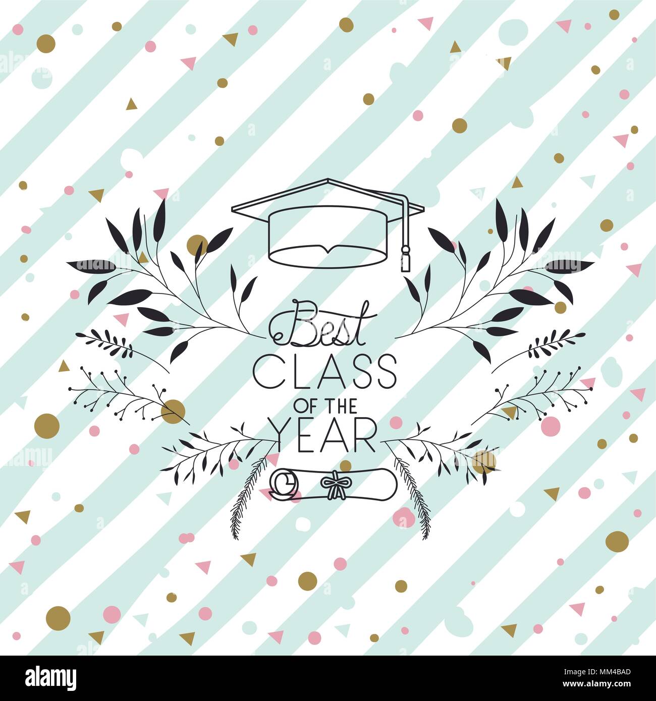 graduating lettering card with hat graduation Stock Vector Image & Art ...