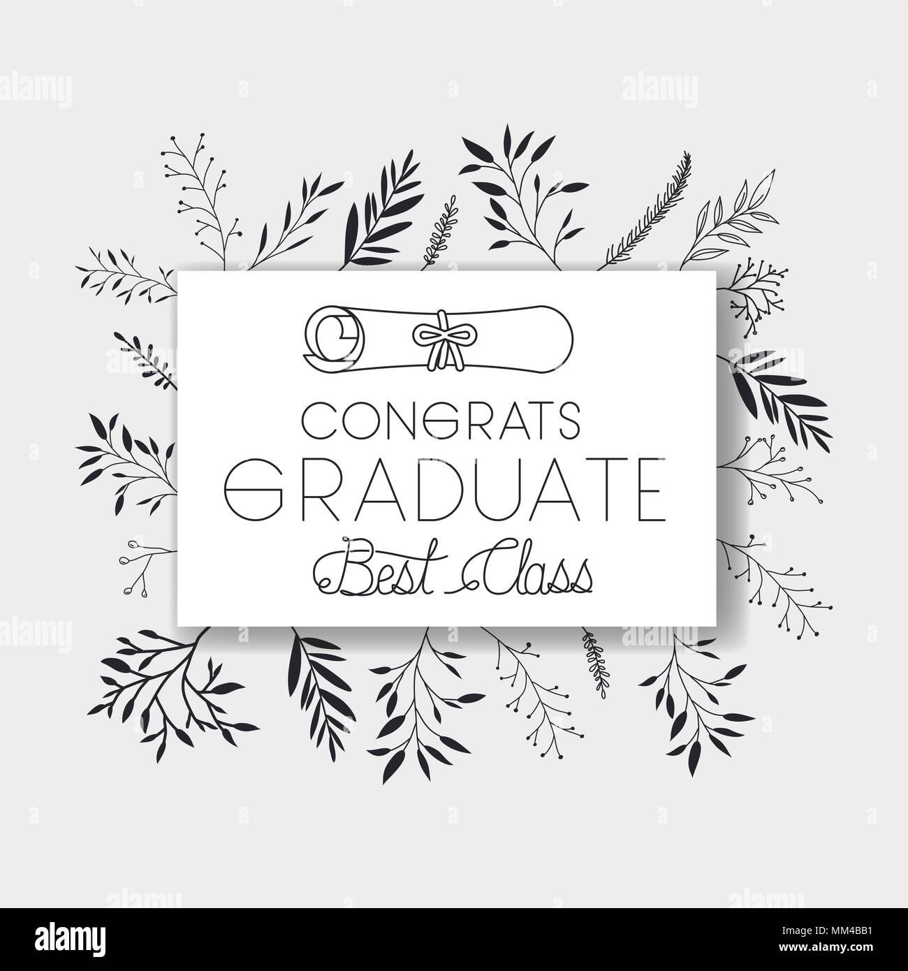 graduating lettering card with graduation diploma Stock Vector Image ...