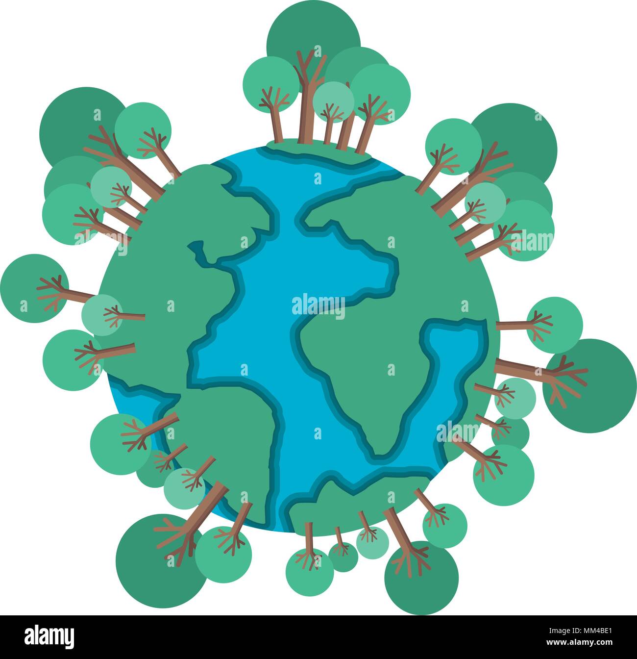 world planet earth with trees Stock Vector Image & Art - Alamy