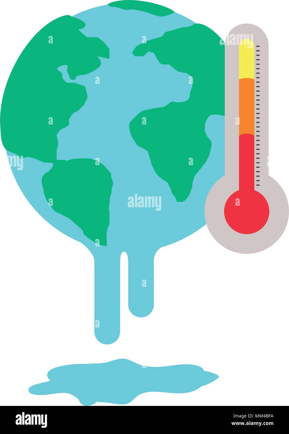 planet earth melting with thermometer to global warming Stock Vector ...
