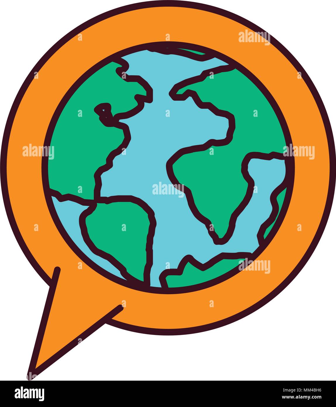 world planet earth in speech bubble Stock Vector Image & Art - Alamy